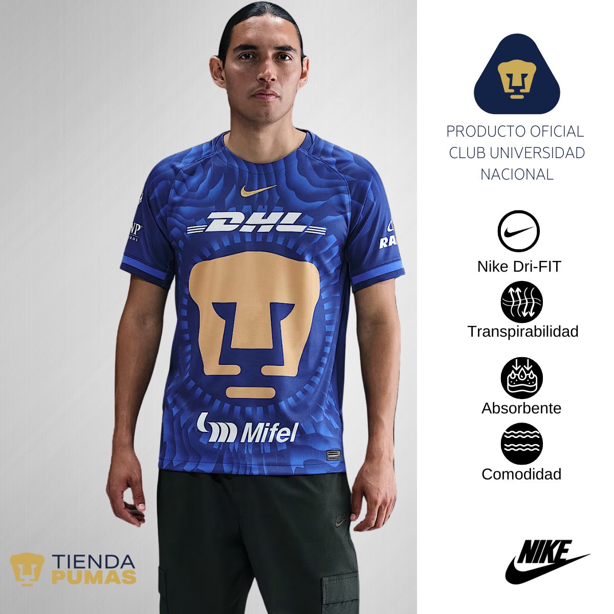 Jersey Visitante Nike Pumas UNAM Hombre 2025/26 – Tienda Pumas