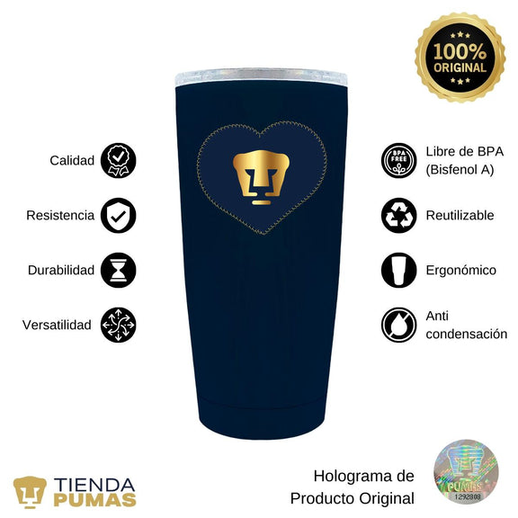 Termo 20 Oz Pumas UNAM Corazón bordado – Tienda Pumas